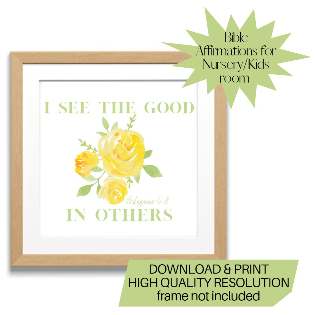 Biblical Affirmations for Kids Nursery Pintables High Resolution ...