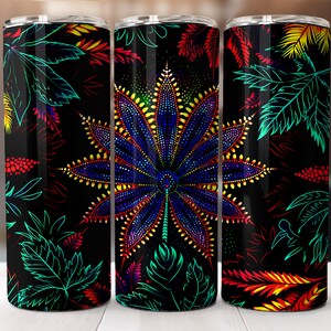 Marijuana Leaf Neon Dot Design Graphic - Etsy