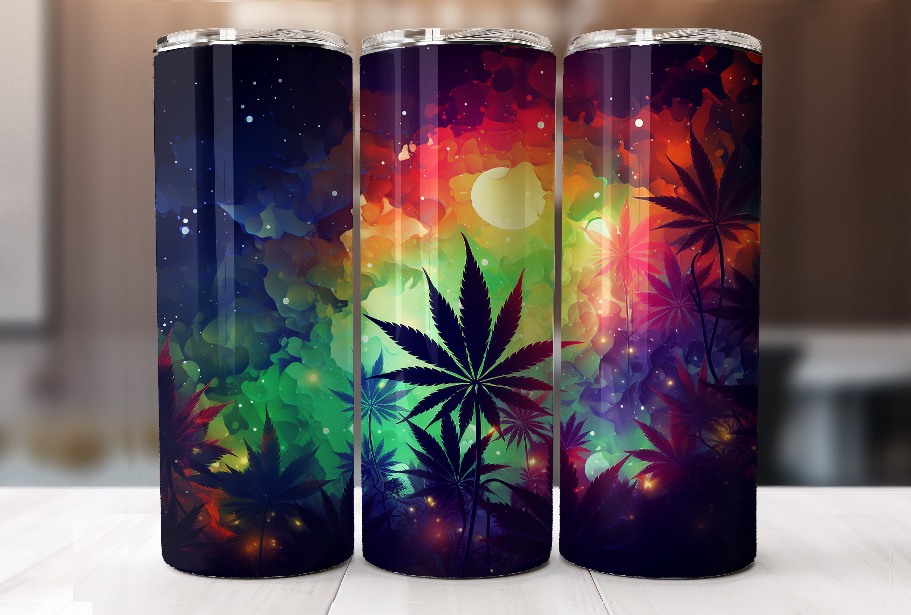 Psychedelic Marijuana Leaf Design Graphic - Etsy