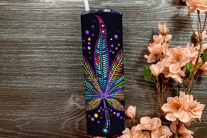 Neon Marijuana Leaf Dot Design Graphic - Etsy