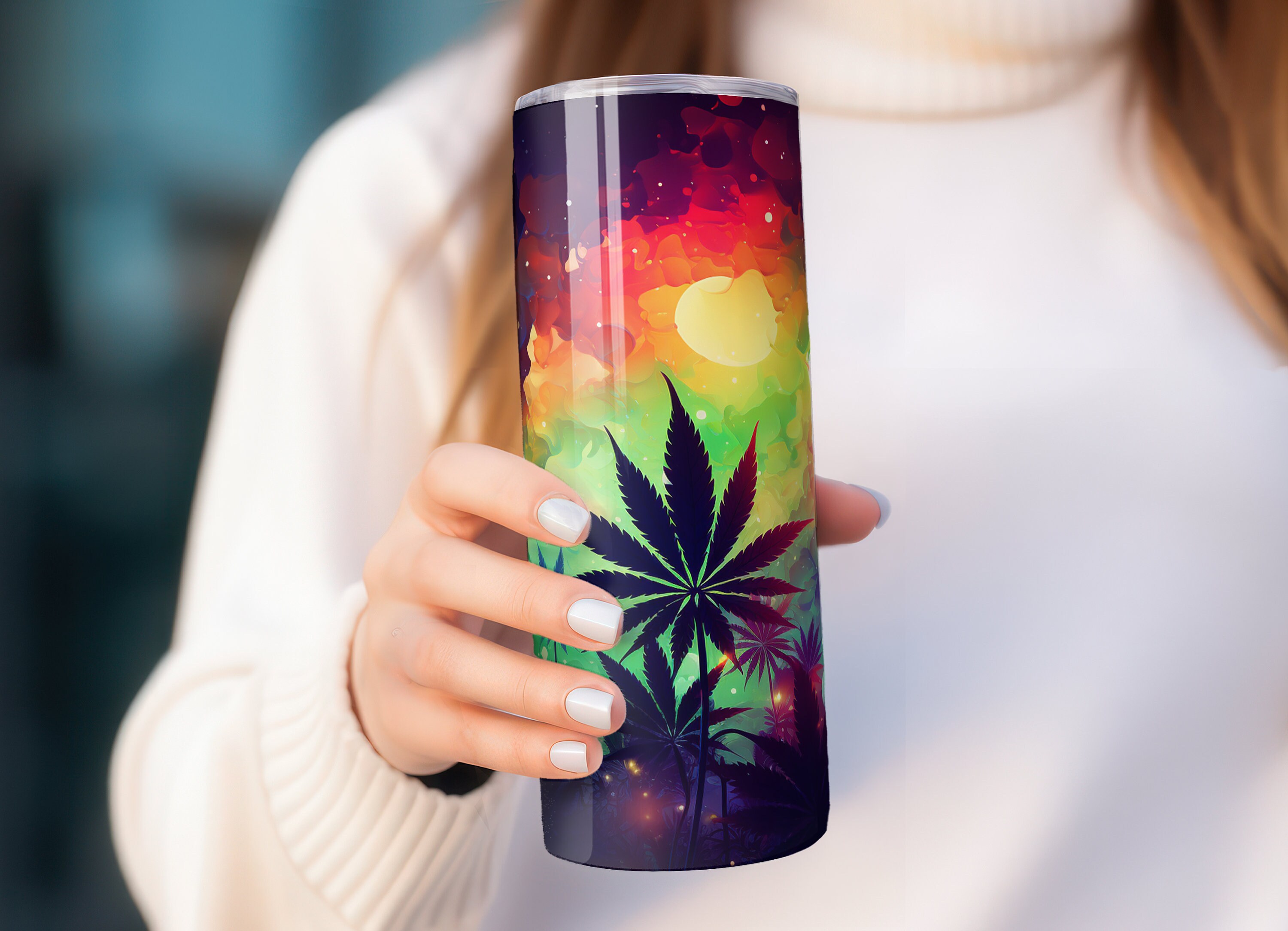 Psychedelic Marijuana Leaf Design Graphic - Etsy