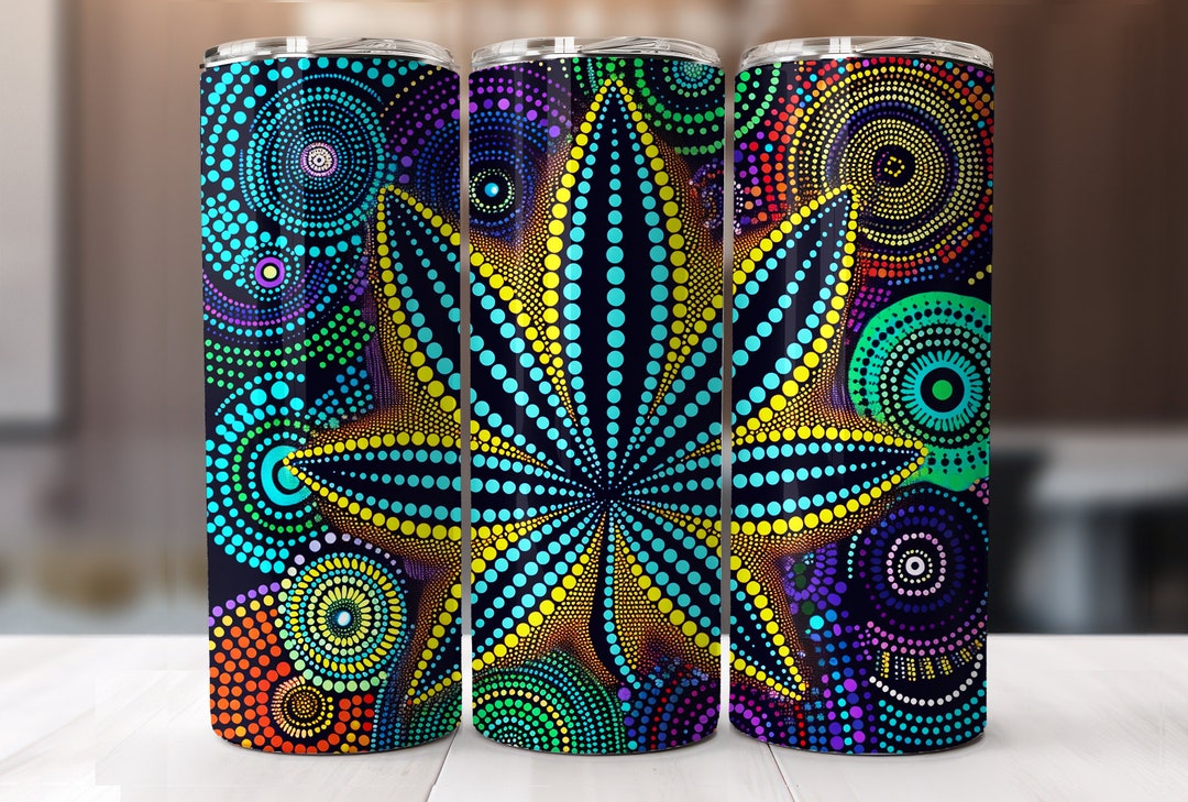 Marijuana Leaf Turquoise Dot Design Graphic - Etsy UK