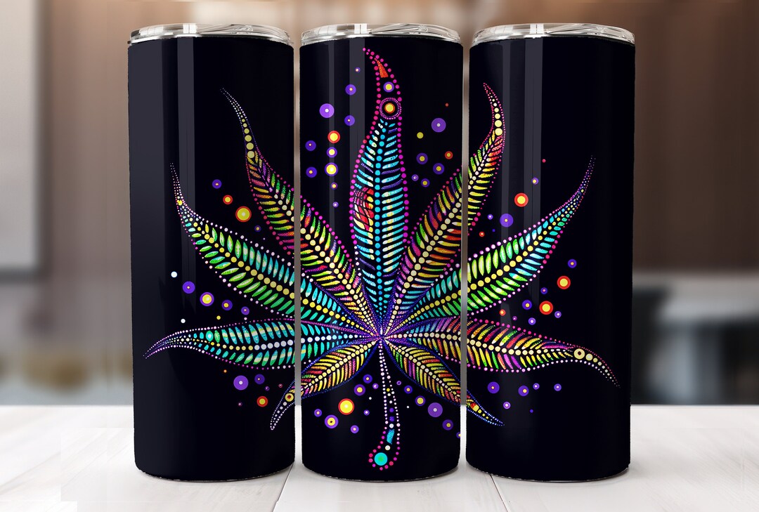 Neon Marijuana Leaf Dot Design Graphic - Etsy