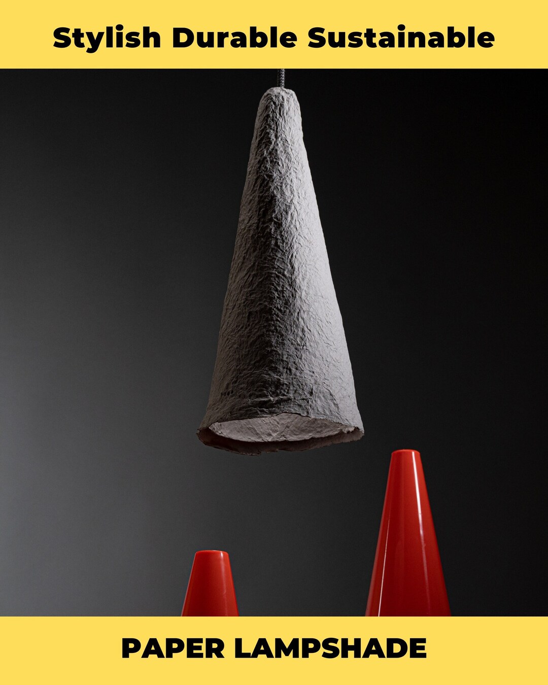 Industrial Hanging Paper Pulp Lamp Shade for Kitchen, Living Room ...