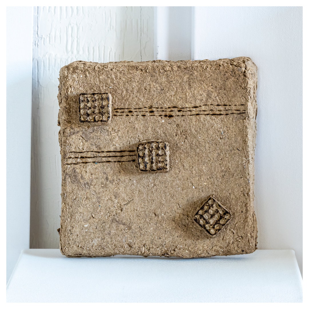 Textured 3d Paper Mache Brown Wall Art, Wabi Sabi, Minimalist, Japandi ...
