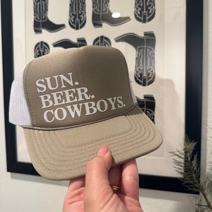 Sun. Beer. Cowboys Trucker Hat - Etsy