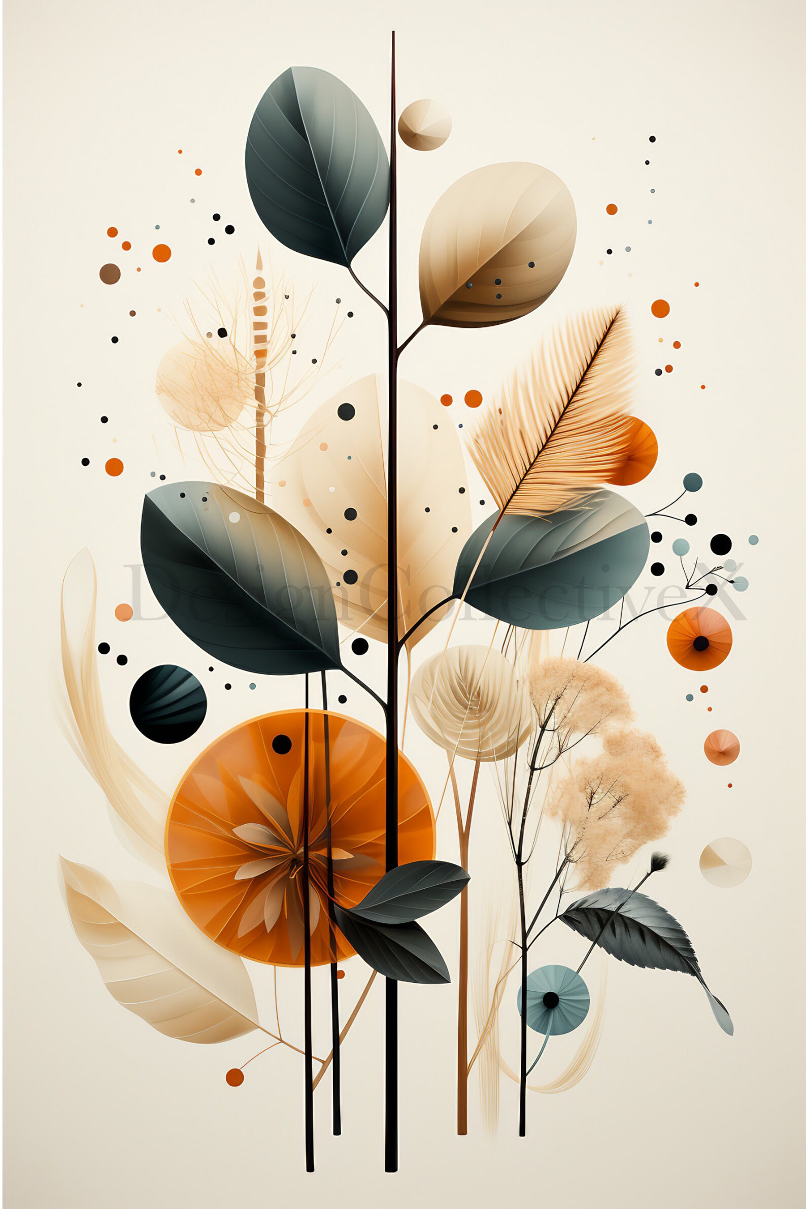 Minimalist Zen Botanical Collage Wall Art Set of 3 Vertical Art ...