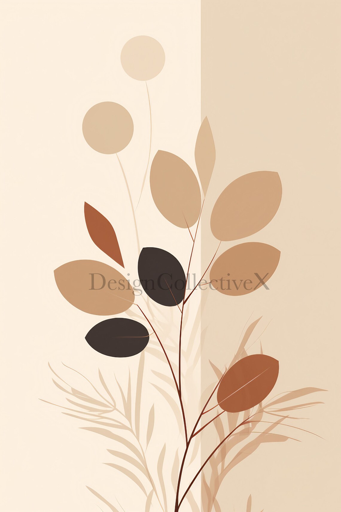 Boho Vector Art Trio Minimalist Earthly Tones Vector Art - Etsy