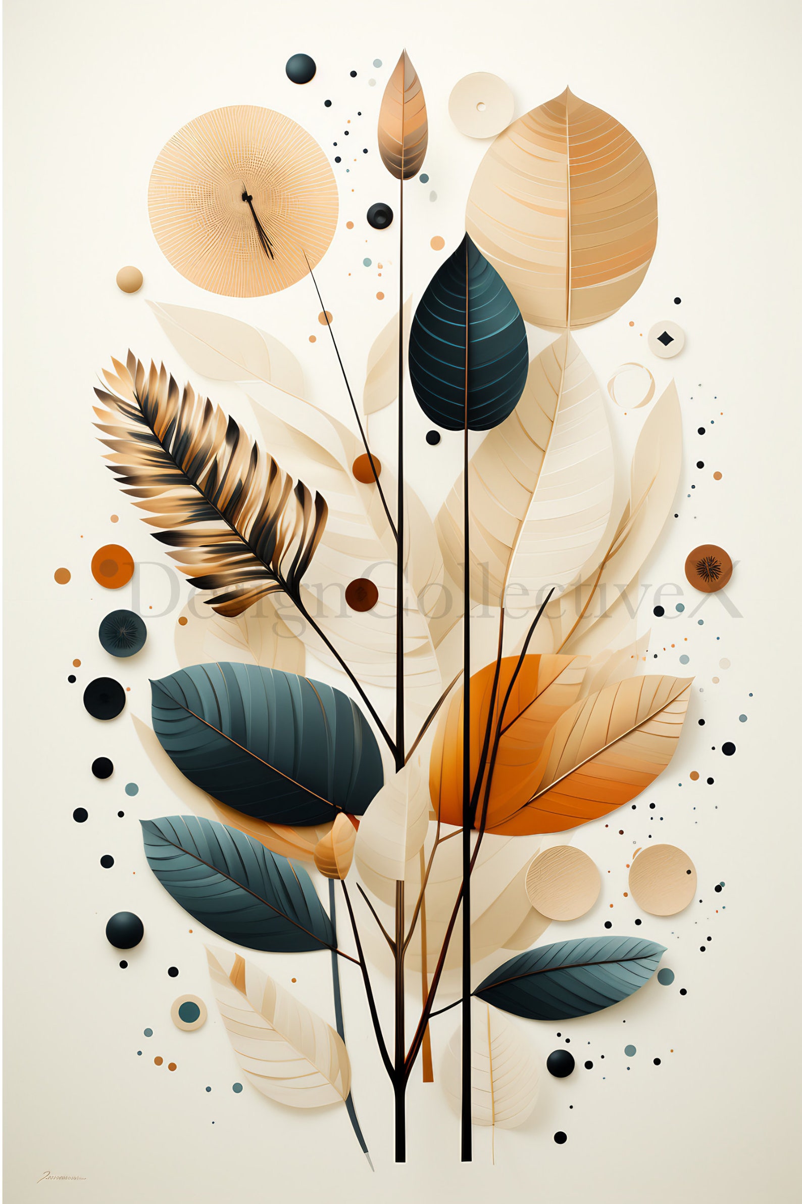 Minimalist Zen Botanical Collage Wall Art Set of 3 Vertical Art ...