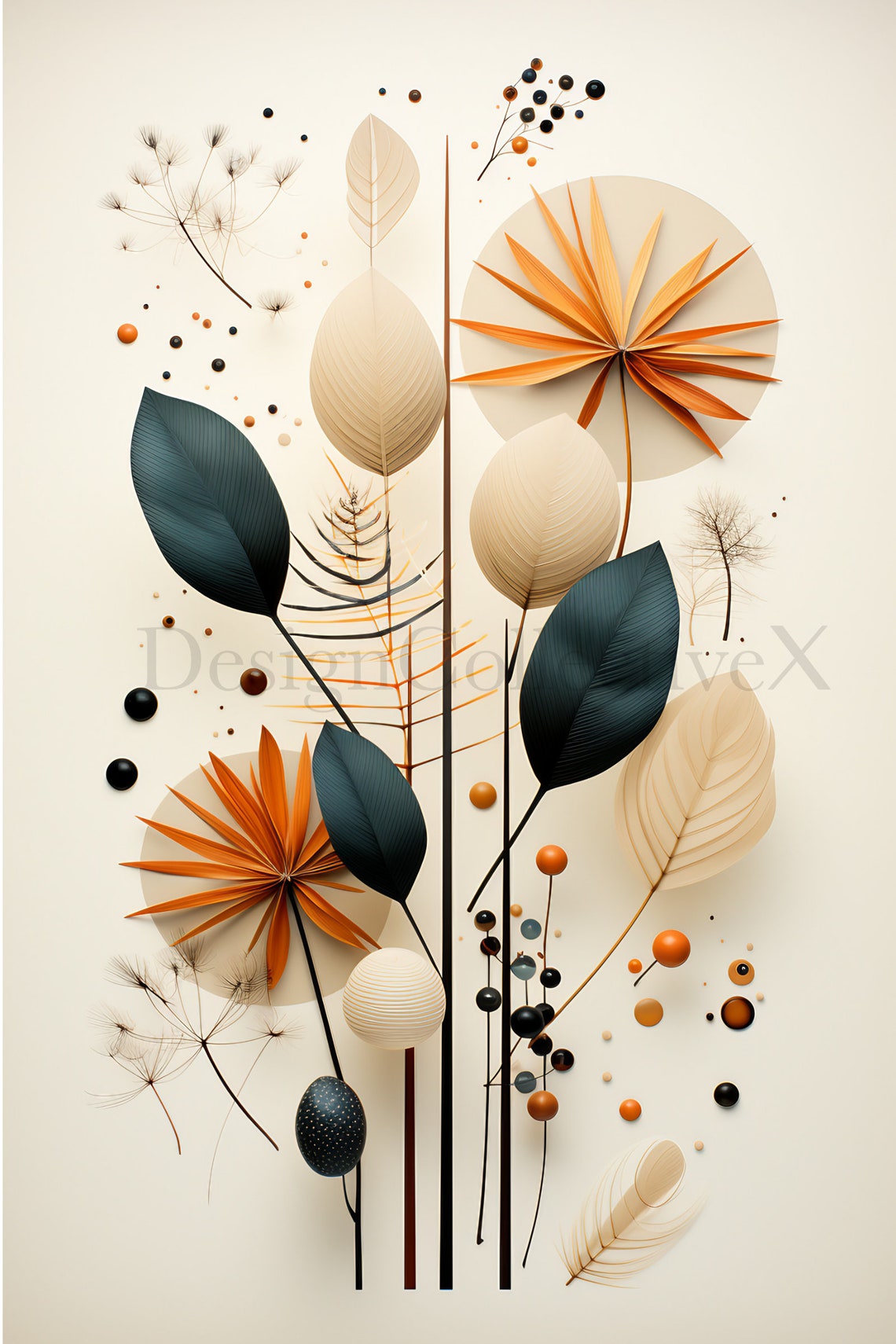 Minimalist Zen Botanical Collage Wall Art Set of 3 Vertical Art ...