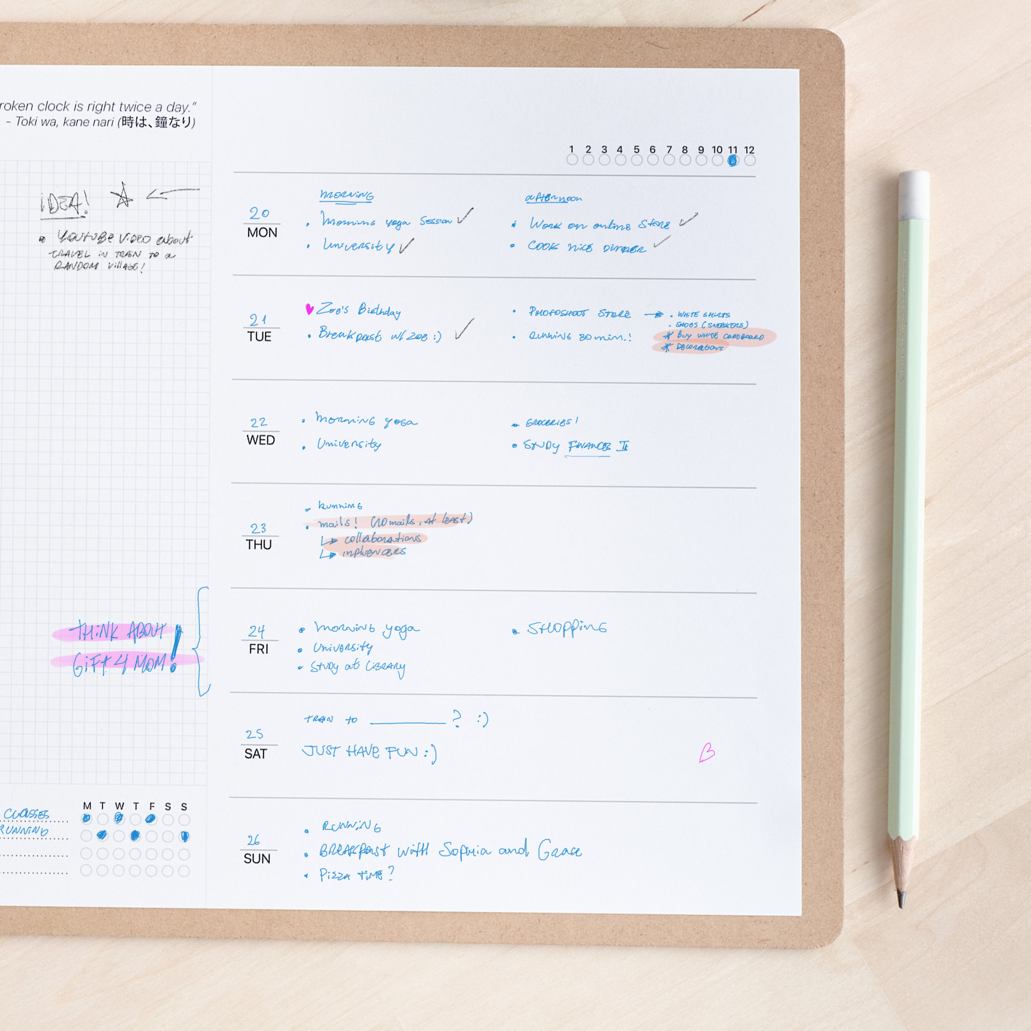 Printable Weekly Planner : Muji Style. 1 Month Edition. Habit Tracker ...