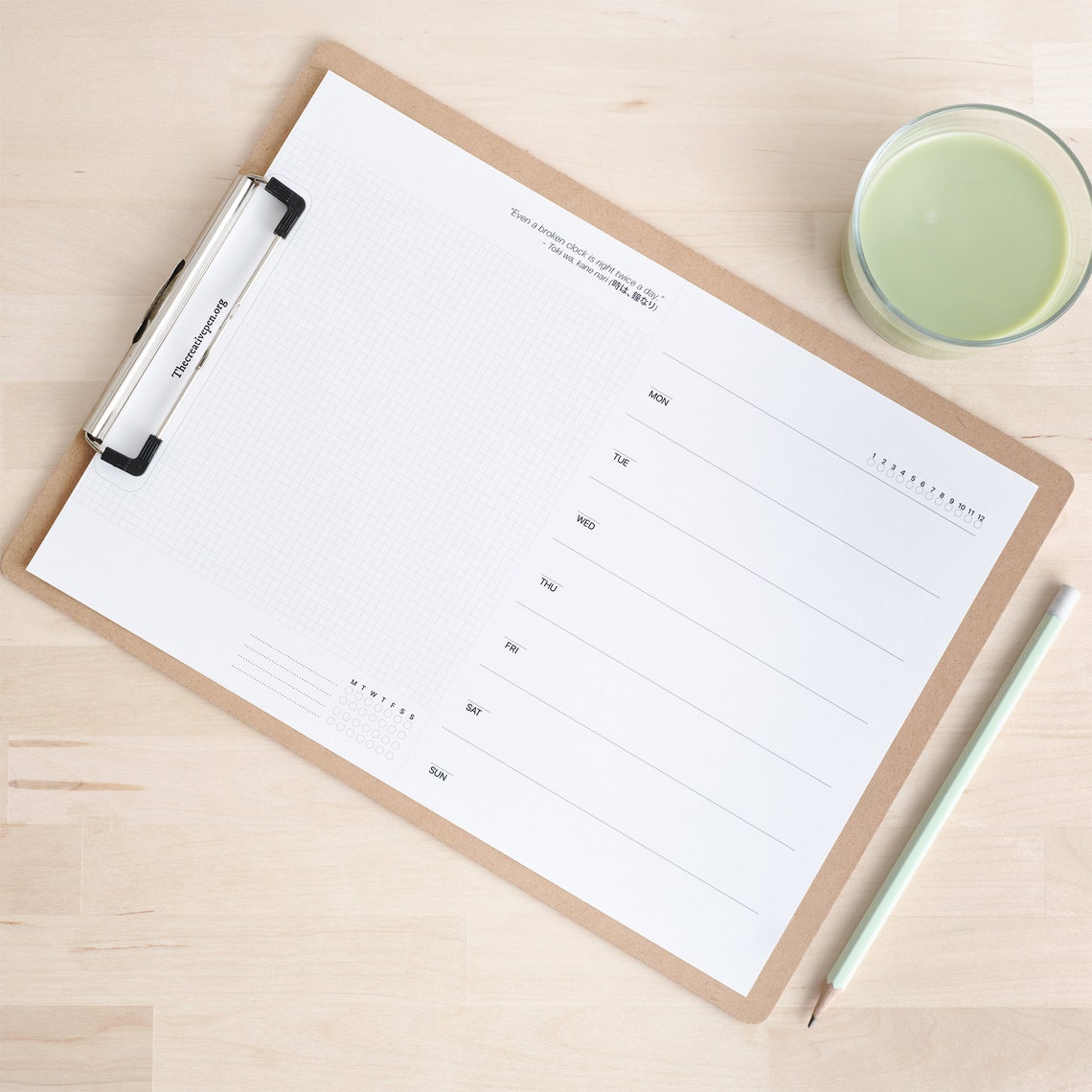 Printable Weekly Planner : Muji Style. 1 Month Edition. Habit Tracker ...