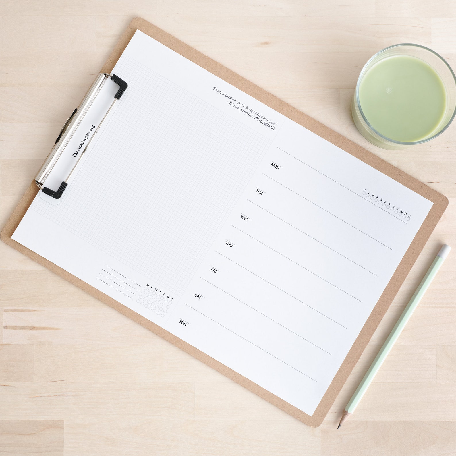 Printable Weekly Planner : Muji Style. 1 Month Edition. Habit Tracker ...