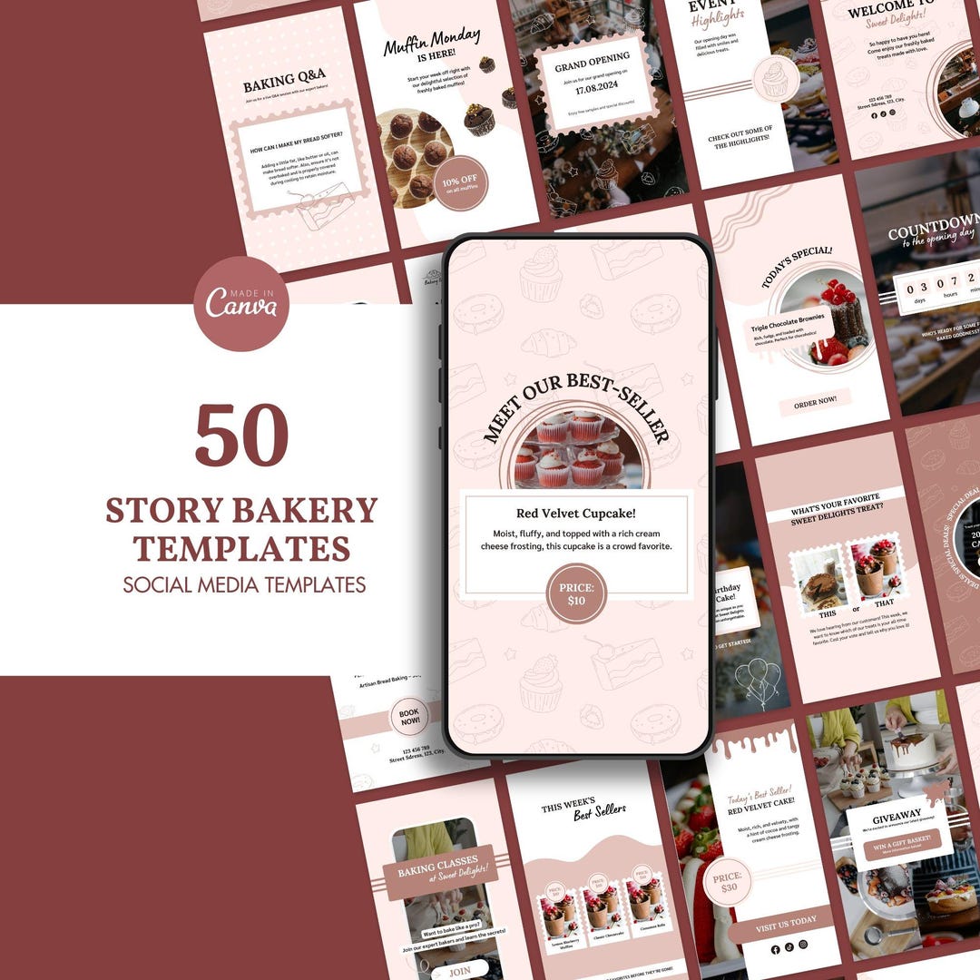 Bakery Story Templates, Bakery Business Templates, Baker Instagram ...
