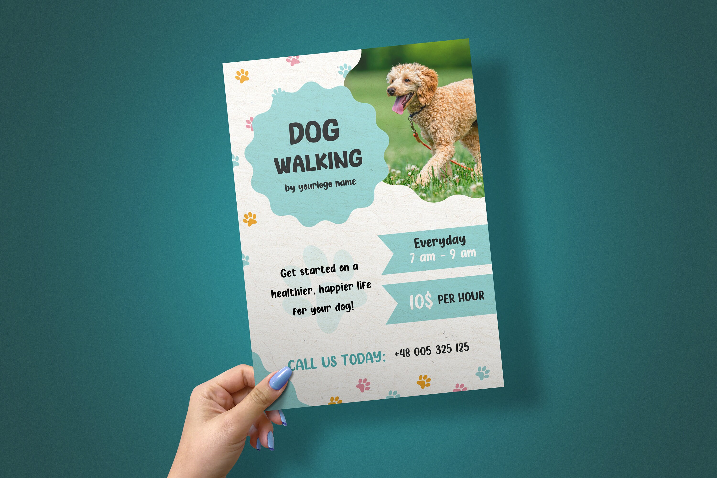 Editable Dog Walker Flyer Templates, Canva Pet Business (digital ...