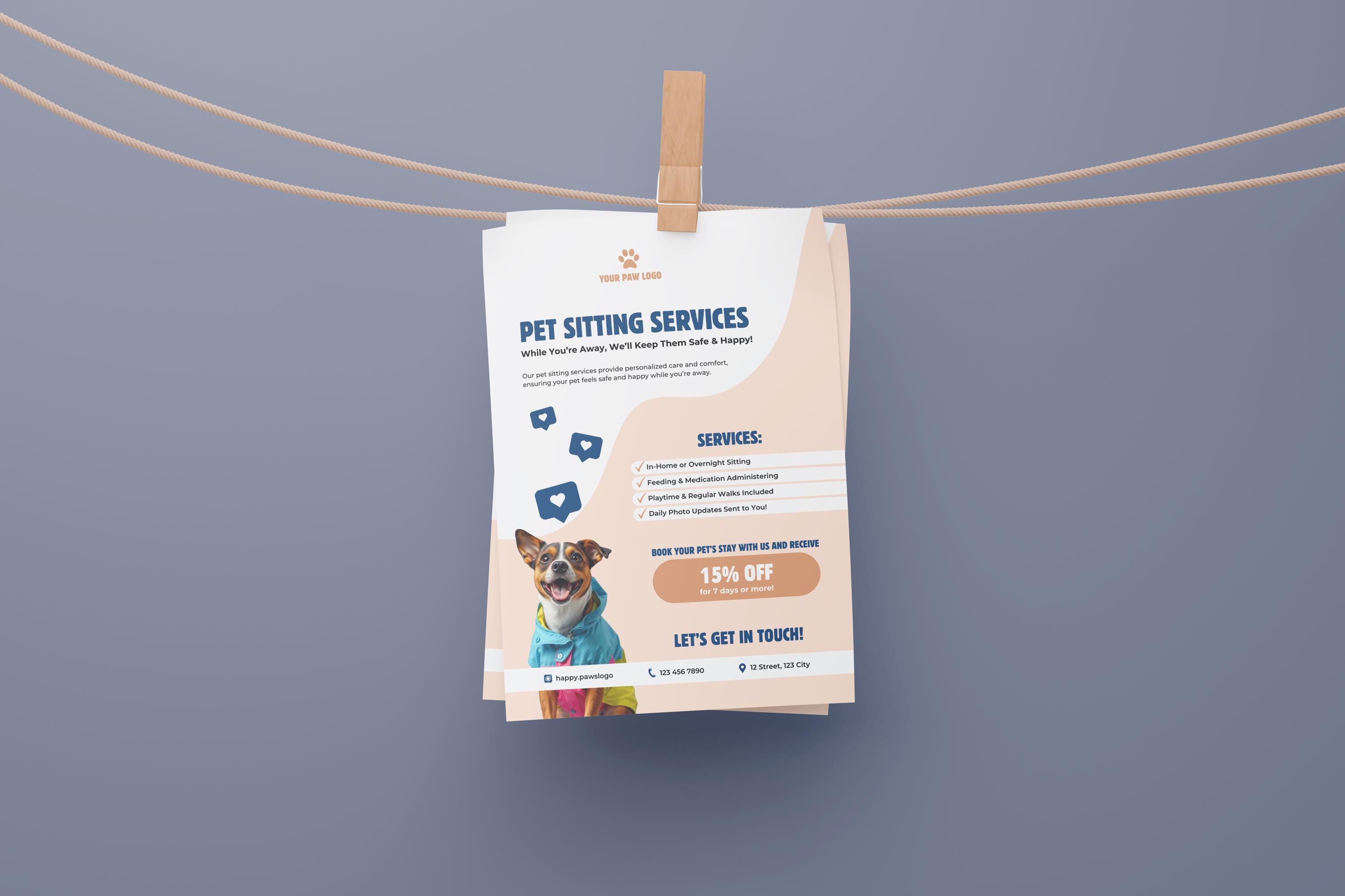 Dog Walker Flyer, Pet Walker Flyer, Pet Sitter Flyer, Dog Walker ...