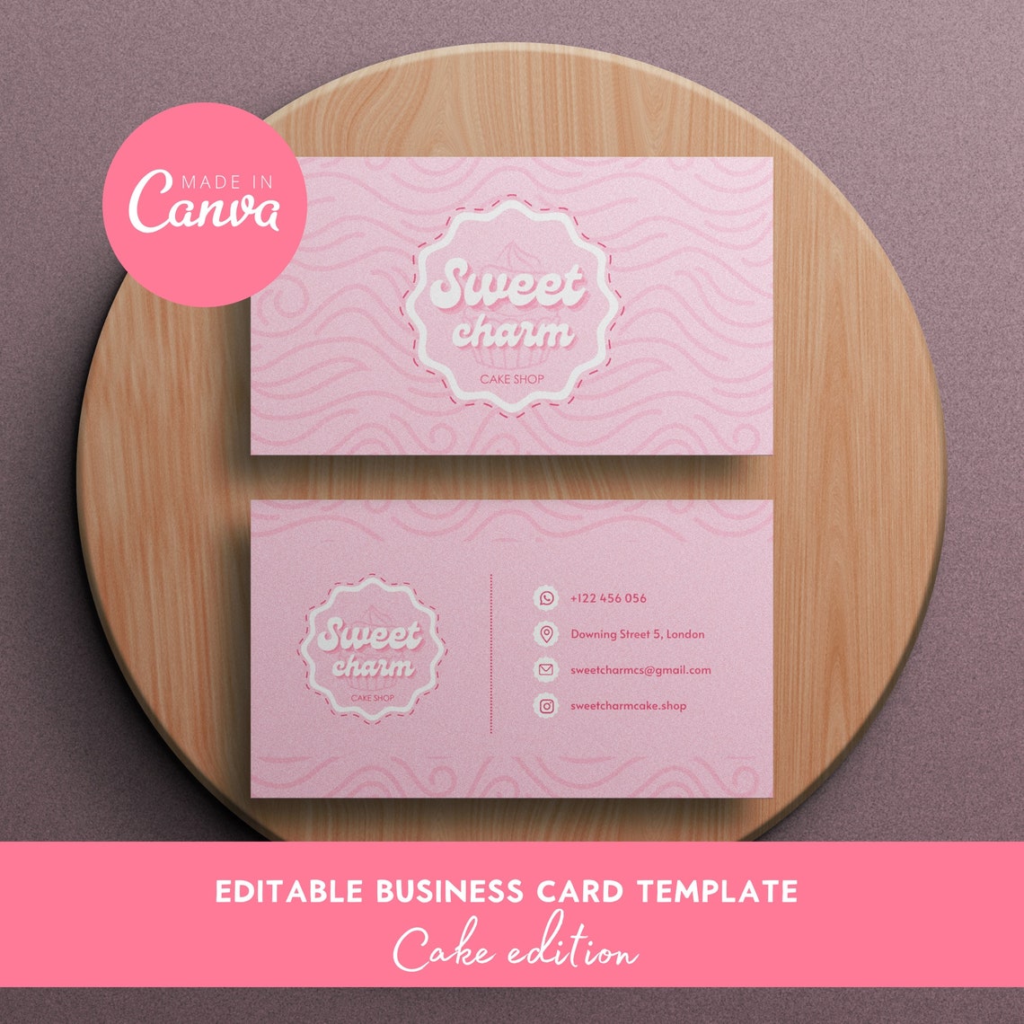 Cake Business Cards Bakery Business Card Discount Card - Etsy
