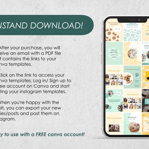 Dog Instagram Templates, Groomer Post and Story, Canva (digital ...
