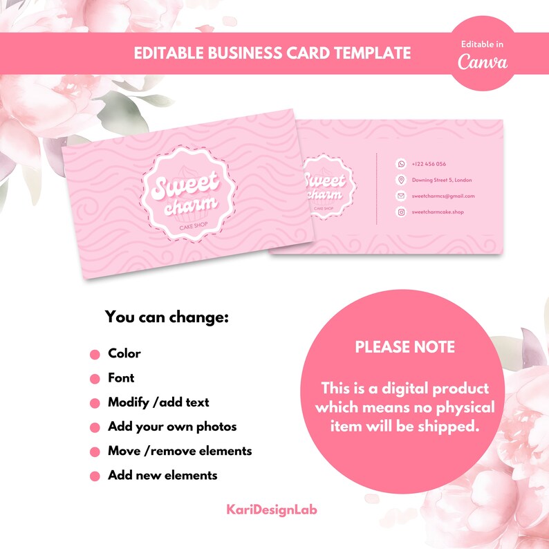 Cake Business Cards, Bakery Business Card, Discount Card, Bakery Card ...