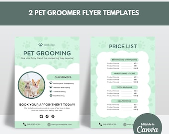 Dog Grooming Flyer Template, Pet Business Flyer Template, Dog Grooming ...