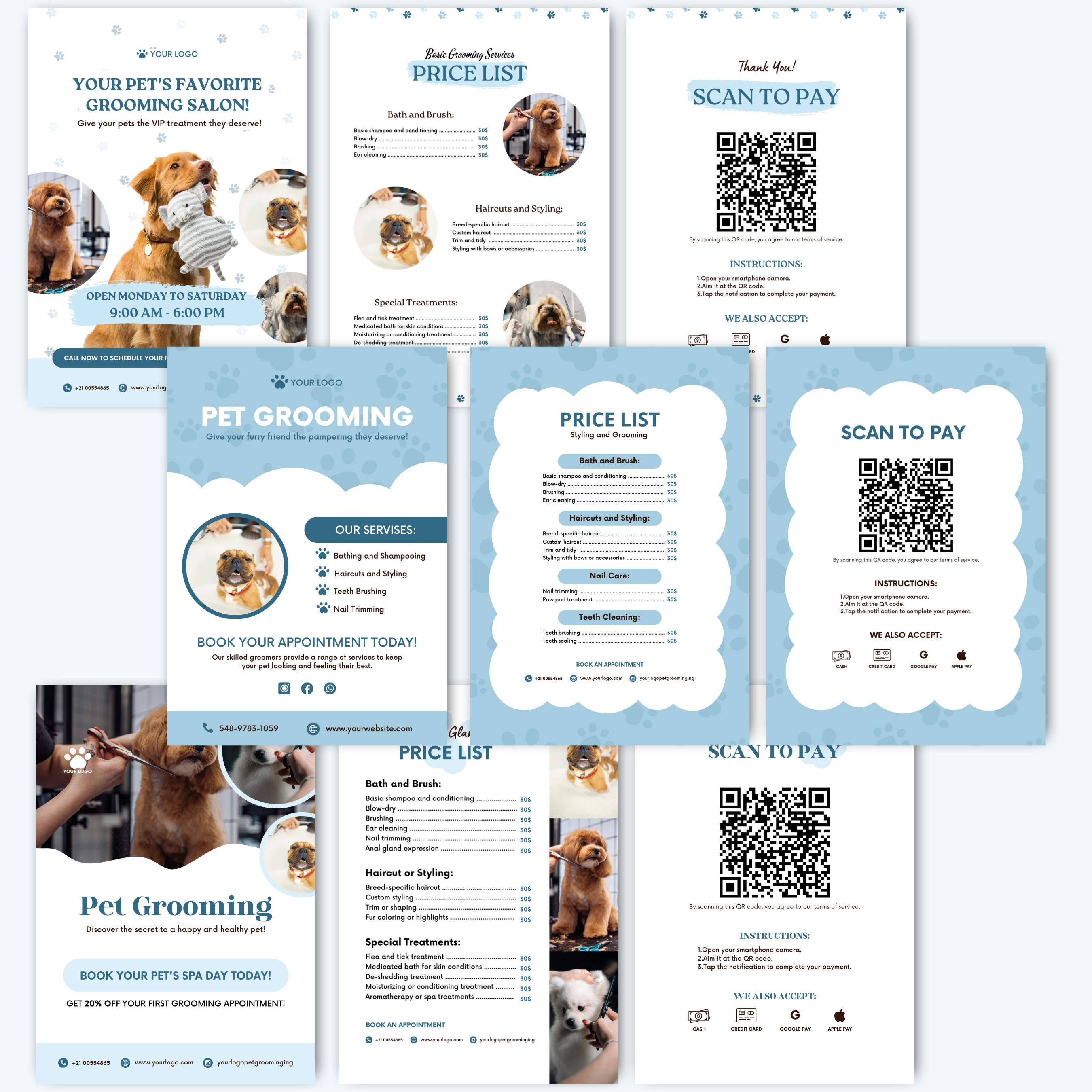 9 Dog Grooming Flyer Templates, Pet Business Flyer Template, Dog ...