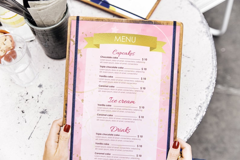 Pink Bakery Menu Template, Editable Dessert Price List (canva) - Etsy