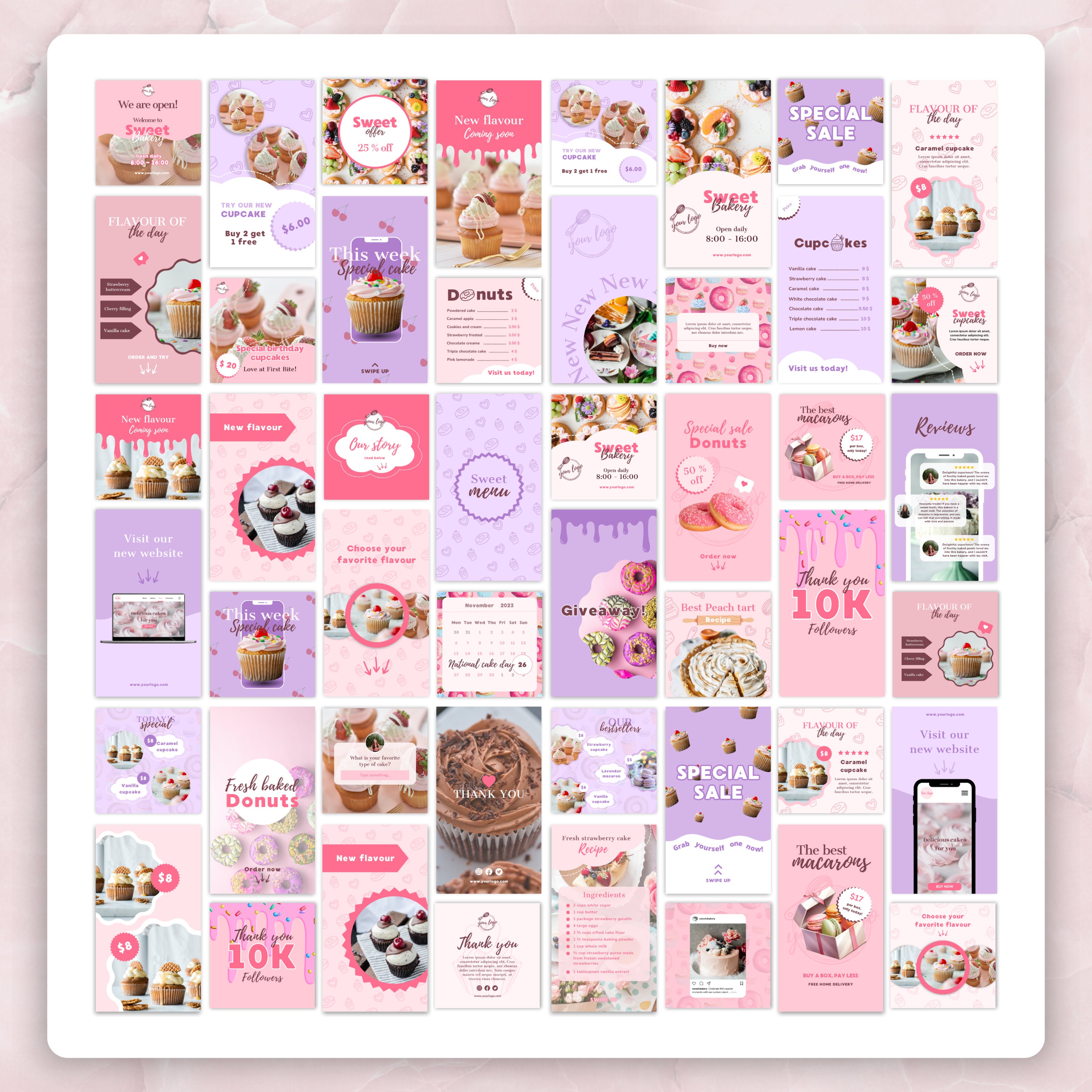 400 Bakery Instagram Templates, Bakery Business Templates, Cake ...