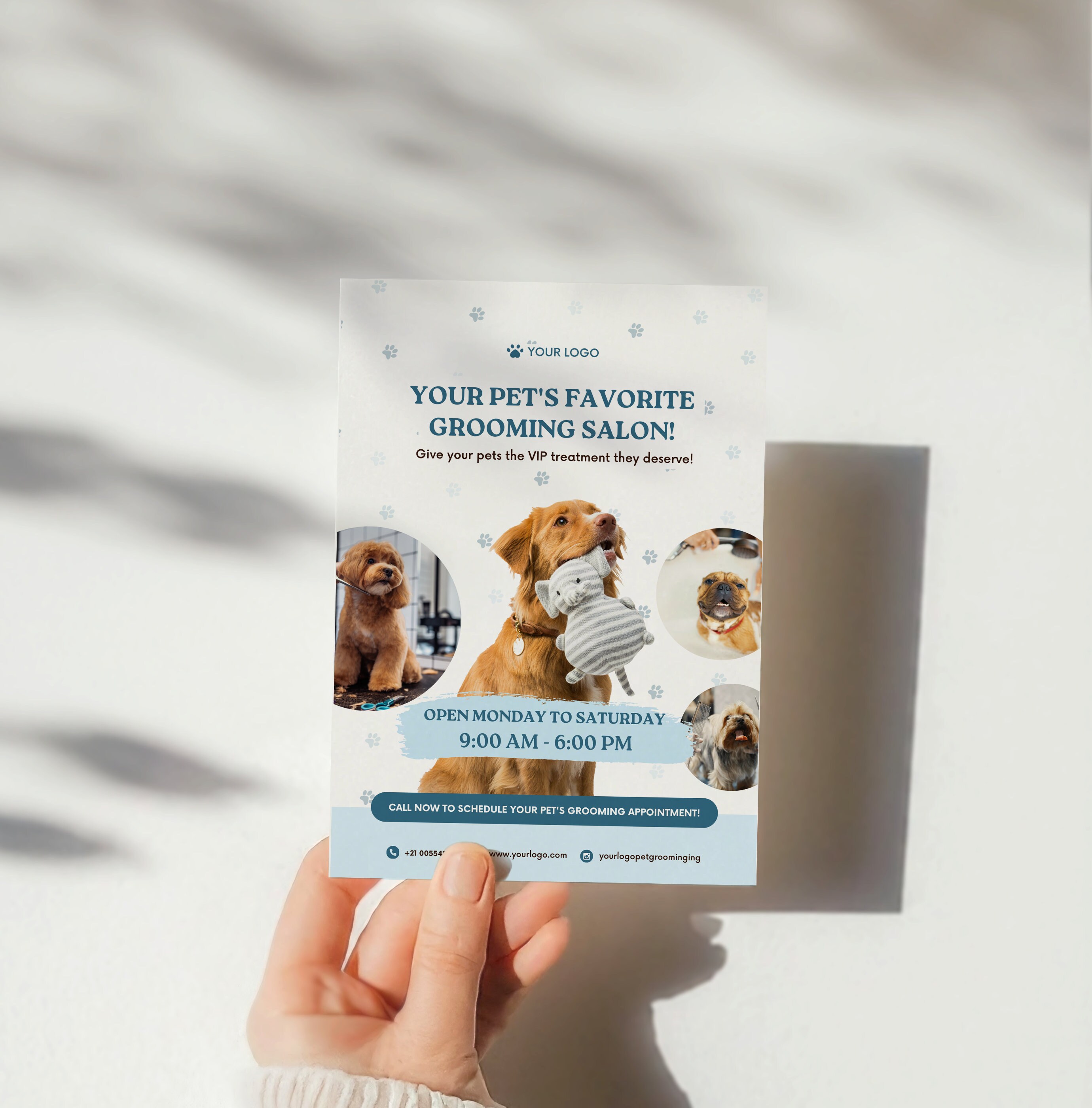 Dog Grooming Flyer Template, Pet Business Flyer Template, Dog Grooming ...