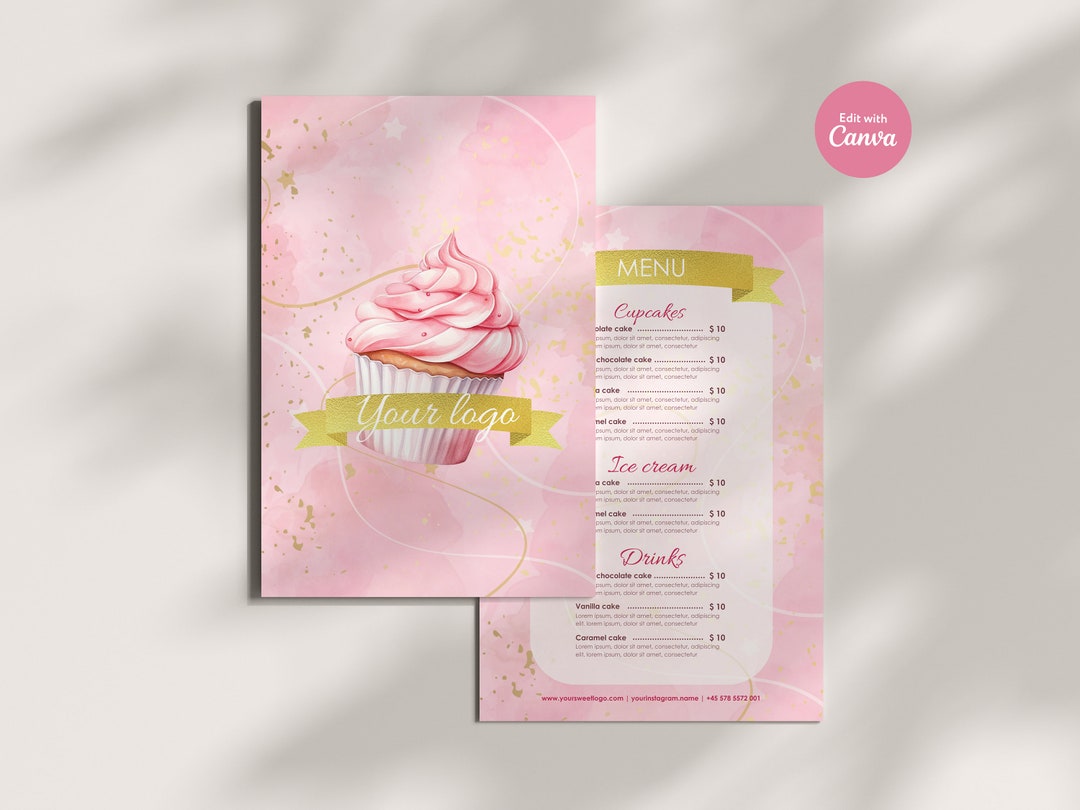 Bakery Menu, Bakery Price List, Cake Price List, Cafe Menu, Editable ...