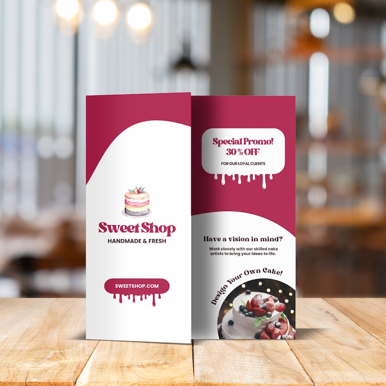 Bakery Trifold Brochure Template, Trifold Template, Cake Price List ...