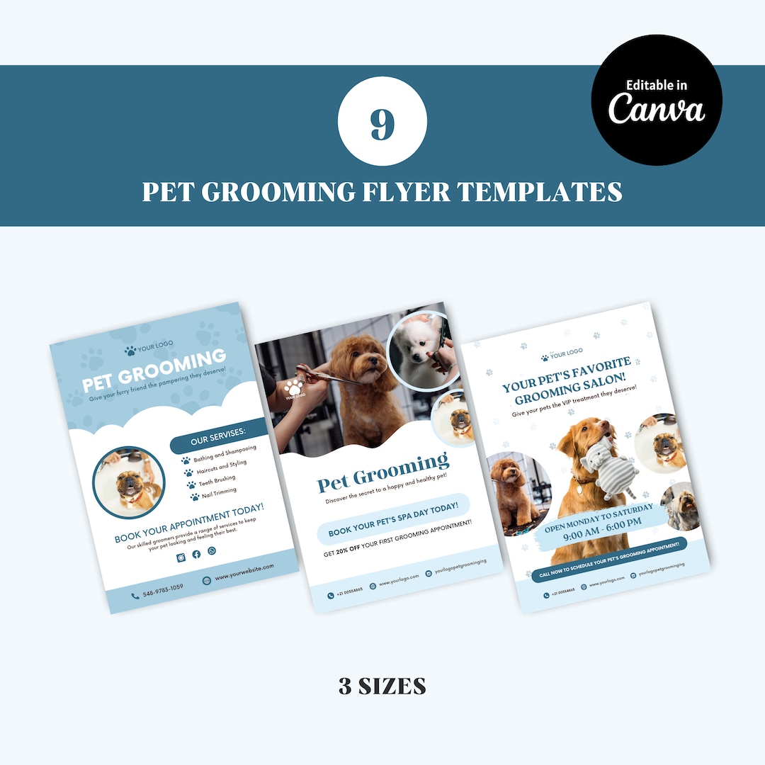9 Dog Grooming Flyer Templates, Pet Business Flyer Template, Dog ...