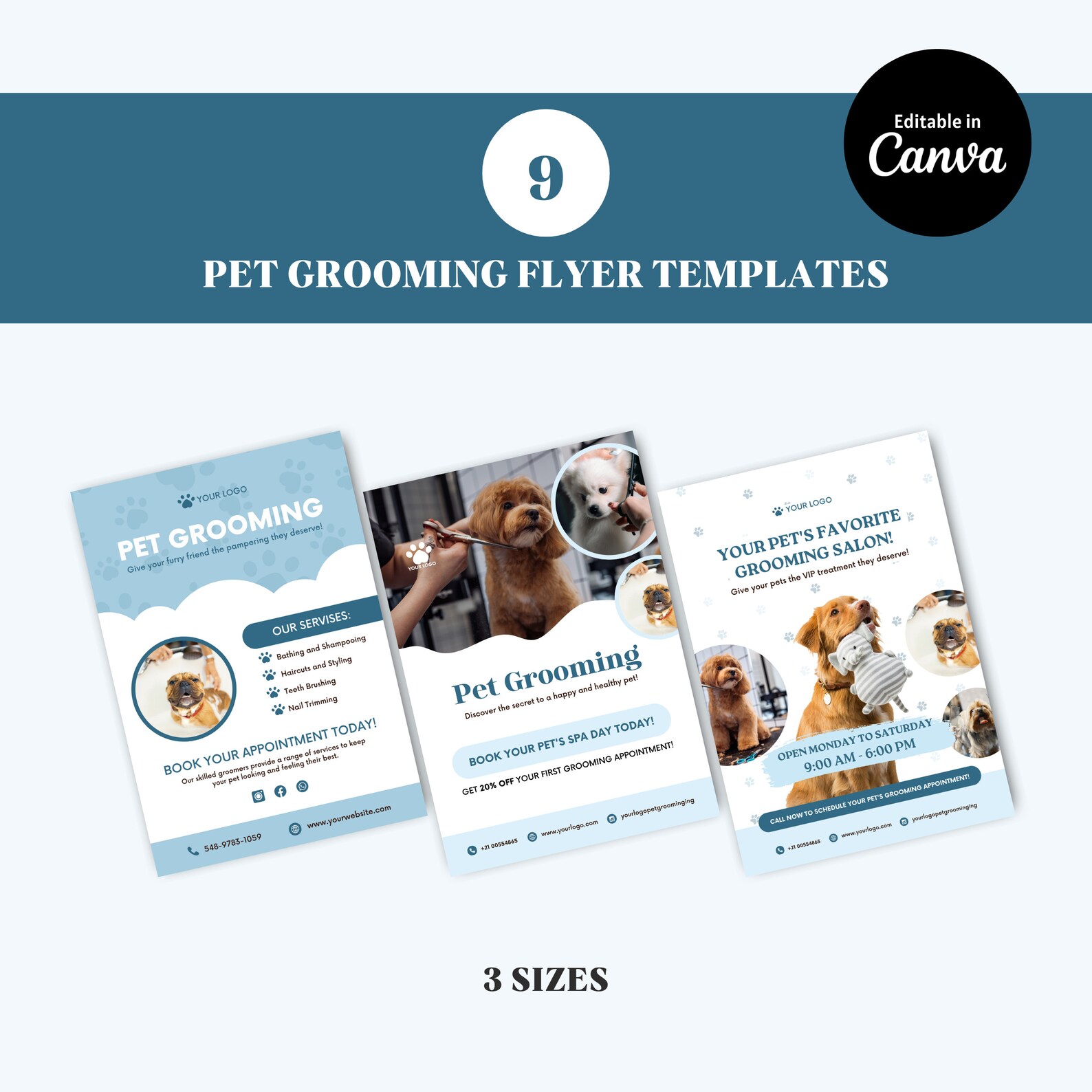 9 Dog Grooming Flyer Templates, Pet Business Flyer Template, Dog ...
