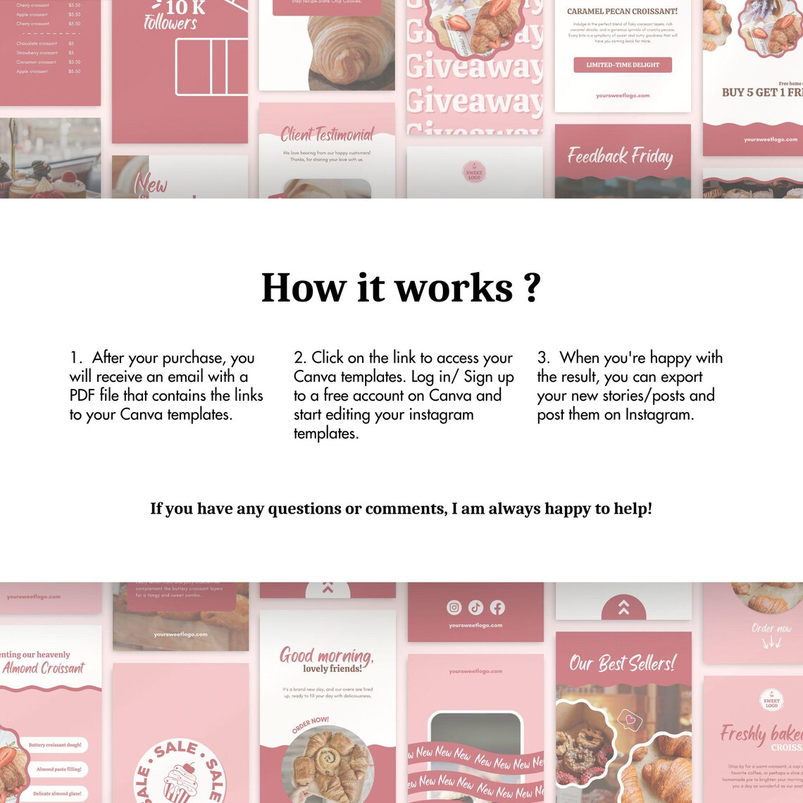 Bakery Instagram Story Templates, Cafe Instagram Template, Cake ...