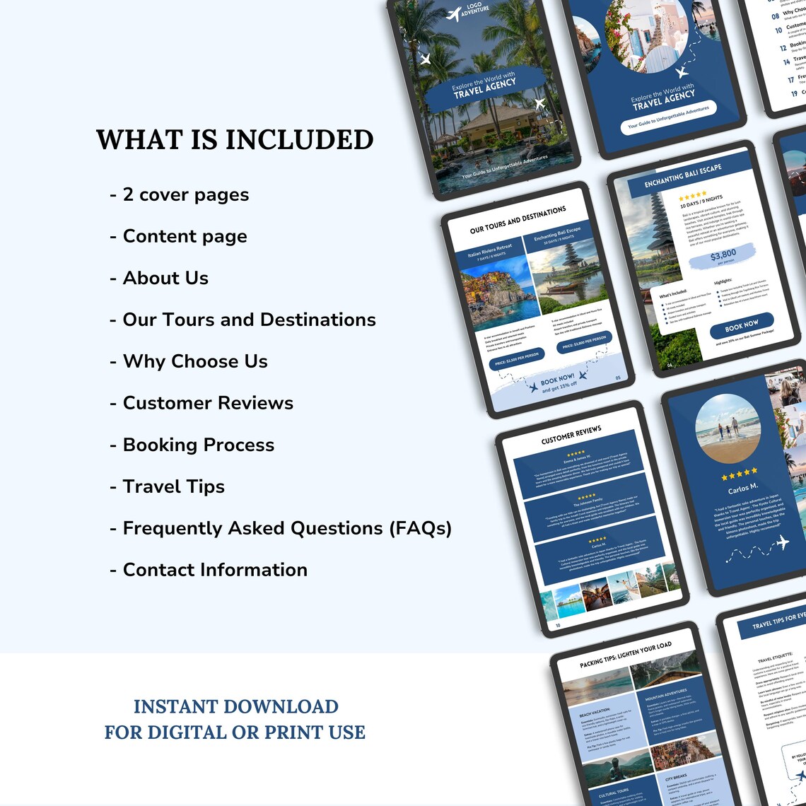 Editable Travel Agency Ebook Template (canva) - Etsy
