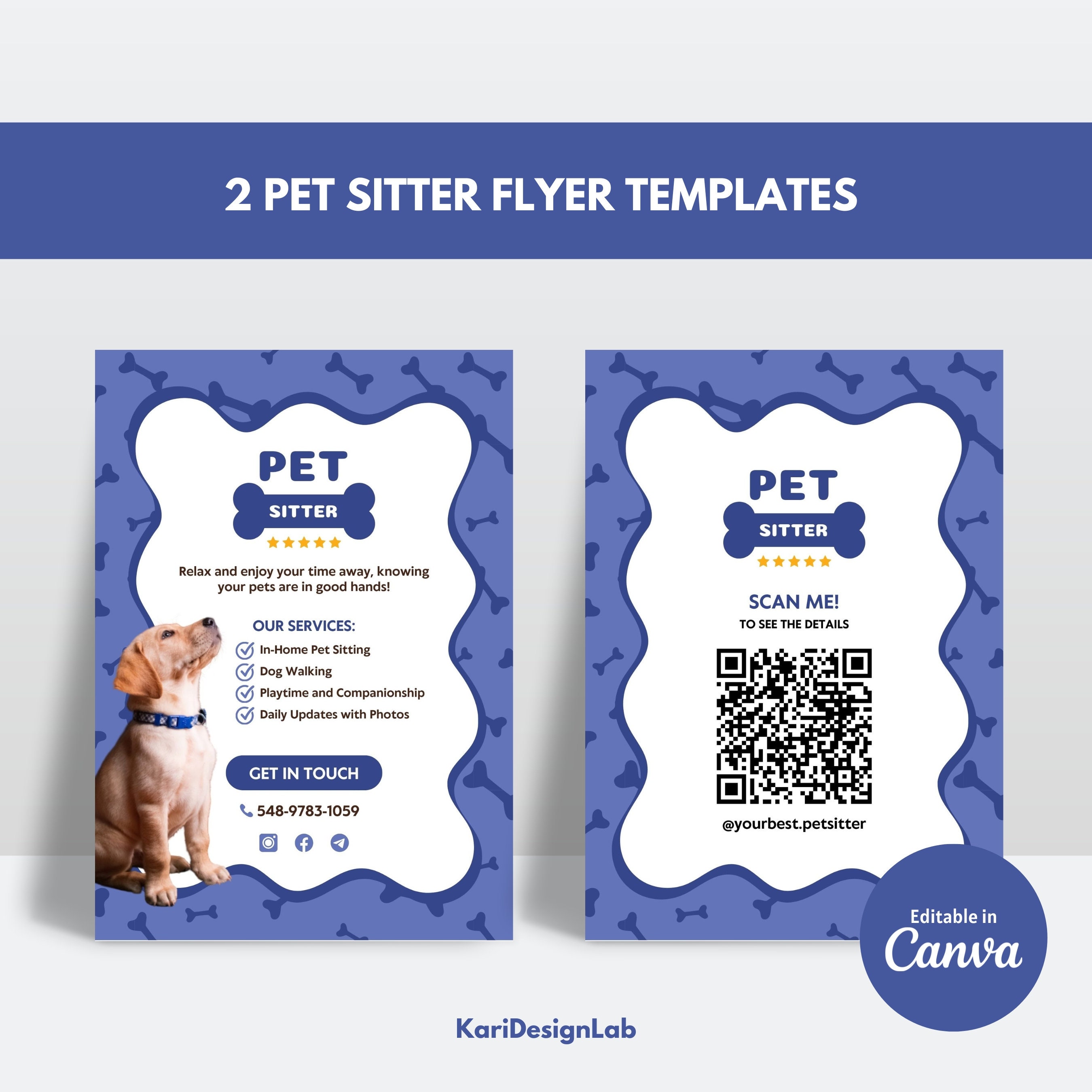 Pet Sitting Flyer Canva Template, Dog Grooming Flyer Template, Pet ...