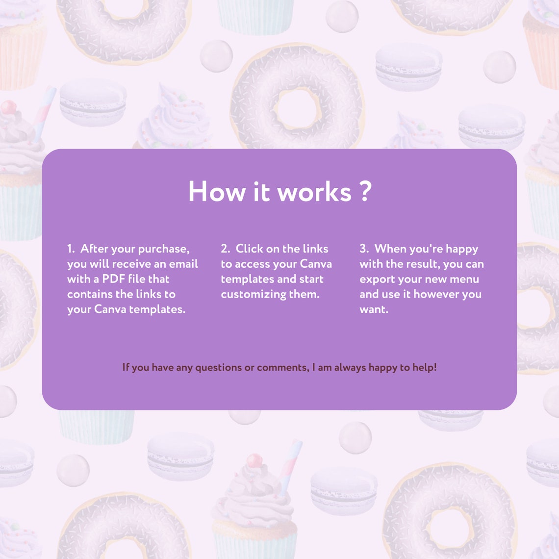 Bakery Menu, Bakery Price List, Cute Bakery Menu, Editable Canva ...