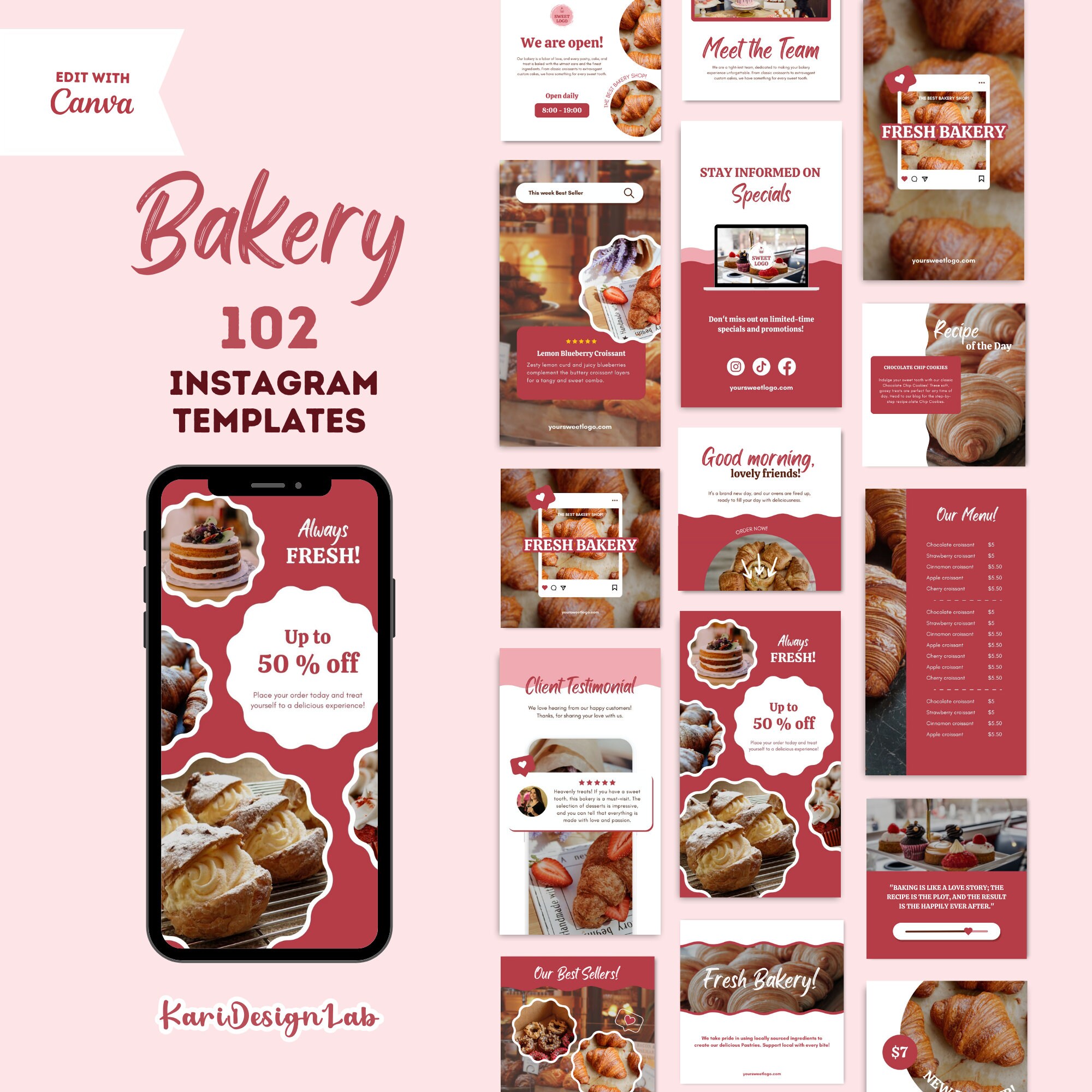 102 Bakery Instagram Templates, Cafe Instagram Template, Bakery IG ...