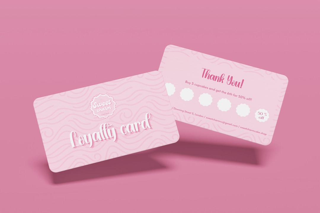 Cake Loyalty Card, Bakery Loyalty Card, Discount Card, Cake Business ...