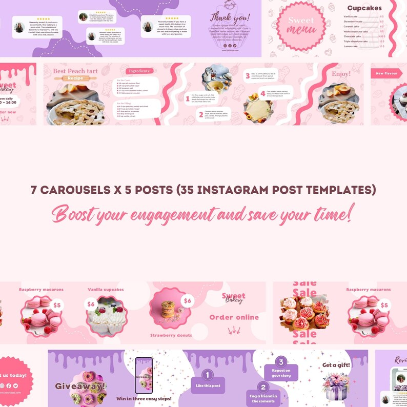 35 Instagram Carousel Post Templates, Editable Instagram Carousel ...