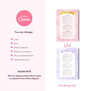 Pink Bakery Menu Template, Editable Dessert Price List (canva) - Etsy