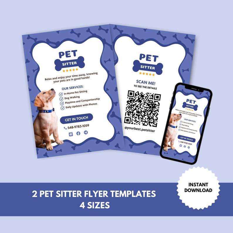 Pet Sitting Flyer Canva Template, Dog Grooming Flyer Template, Pet ...