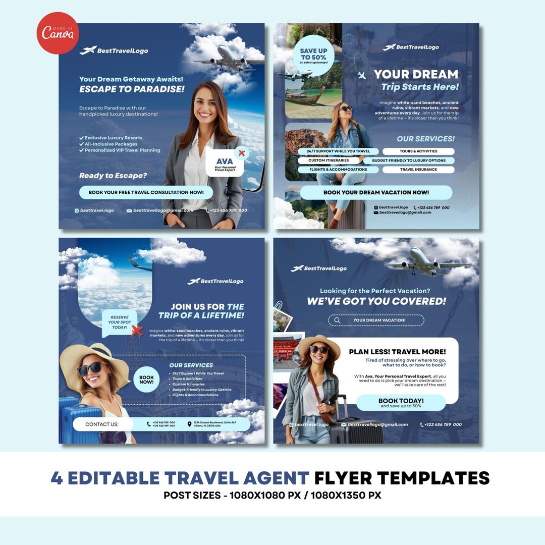 Editable Travel Agency Flyer Templates, Travel Agency Flyer, Travel ...