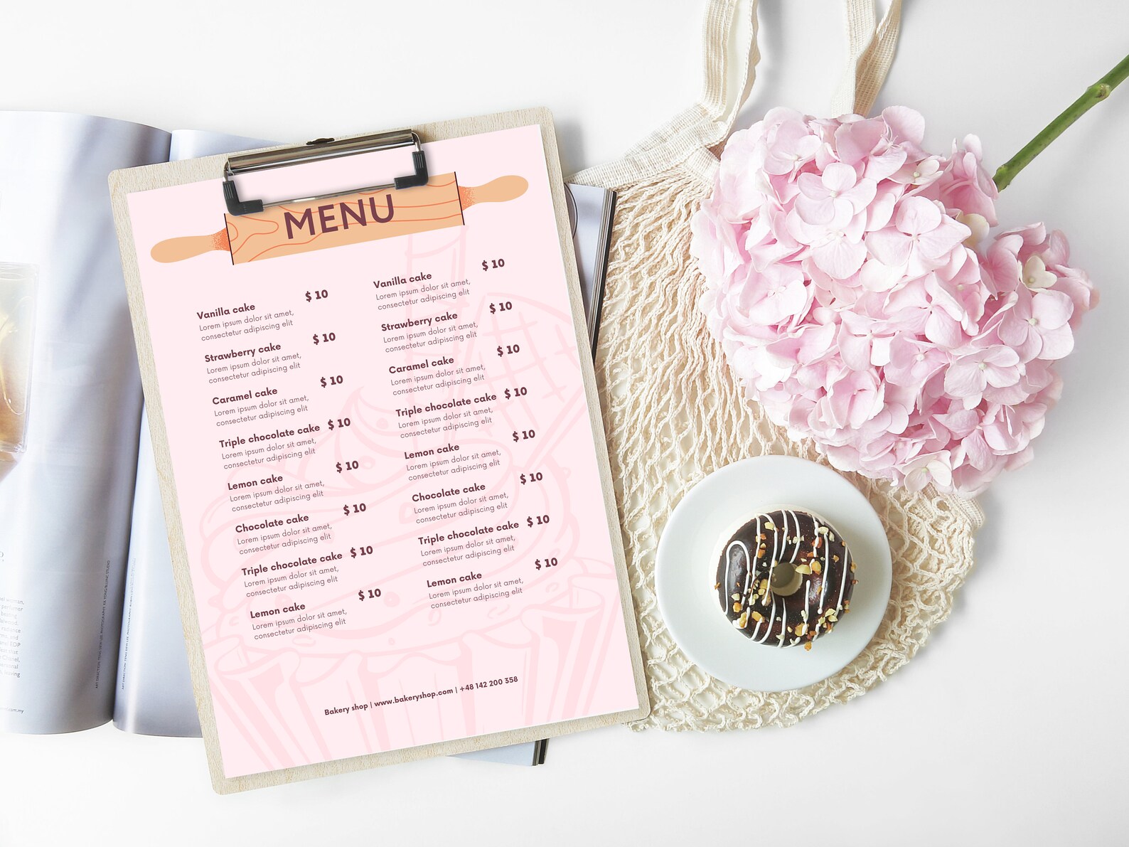 Editable Pink Bakery Menu Template, Cake Price List (canva) - Etsy