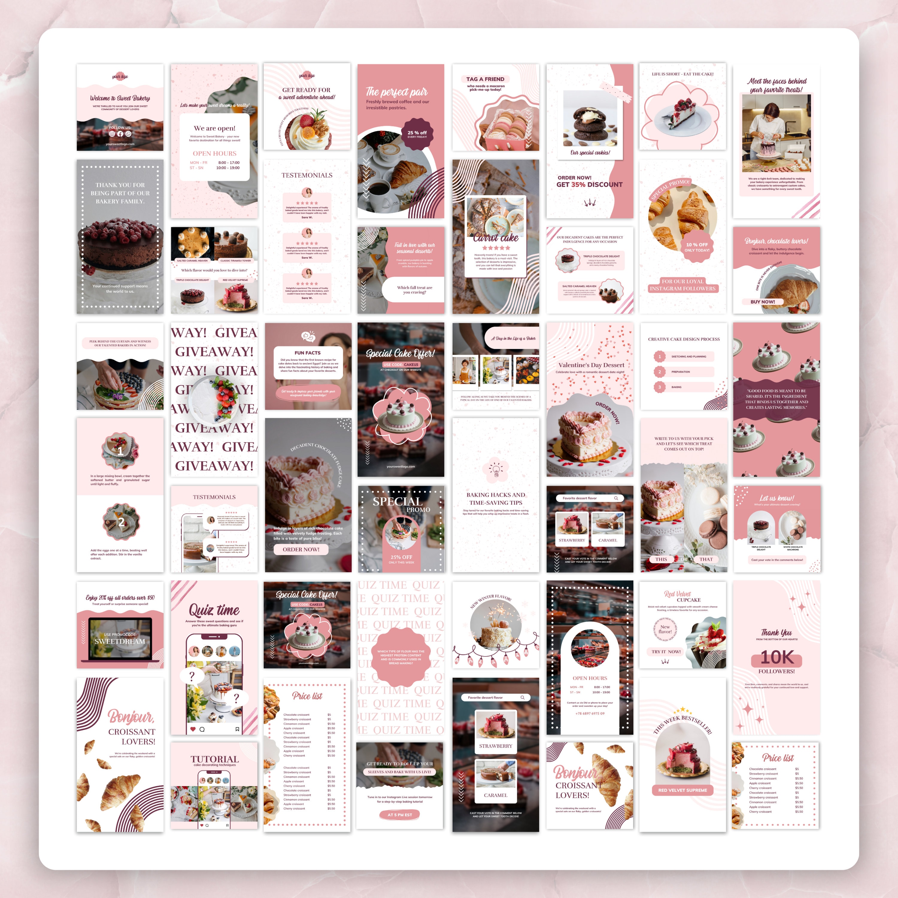 400 Bakery Instagram Templates, Bakery Business Templates, Cake ...