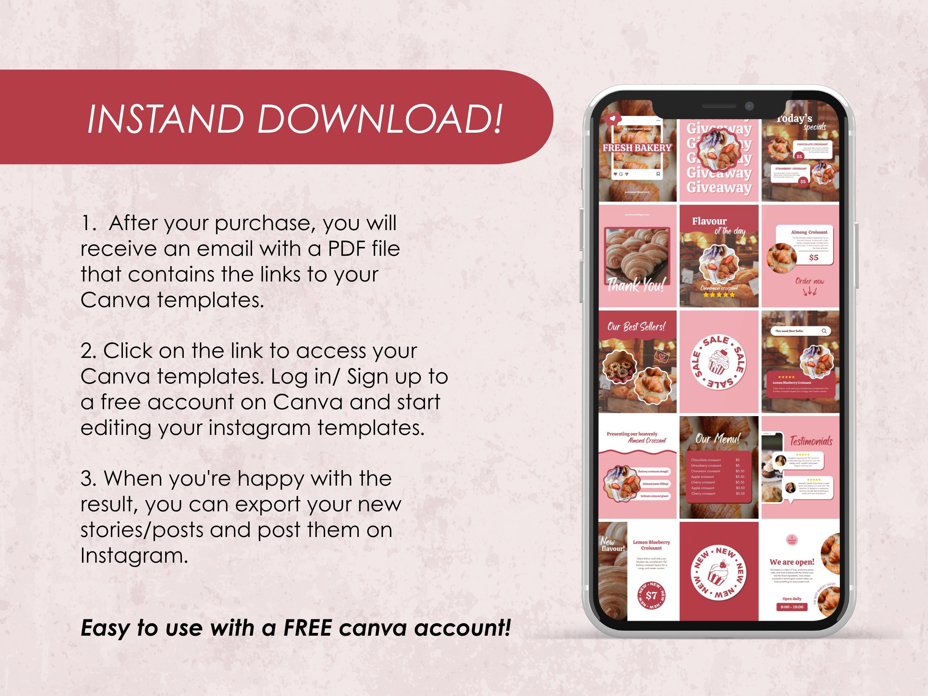 102 Bakery Instagram Templates, Cafe Instagram Template, Bakery IG ...