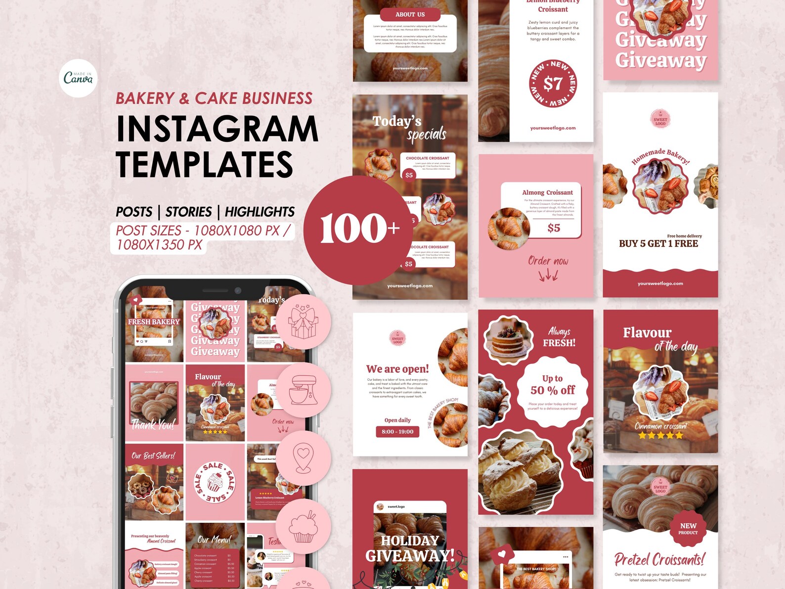 102 Bakery Instagram Templates, Cafe Instagram Template, Bakery IG ...