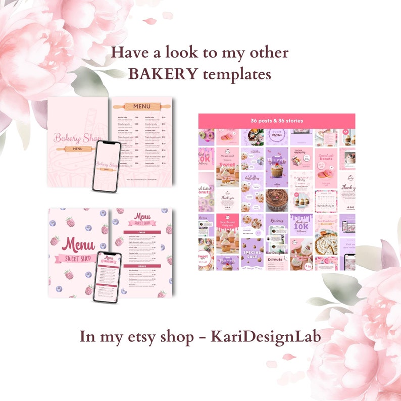 Pink Bakery Business Card Template, Editable Cake Design (canva) - Etsy