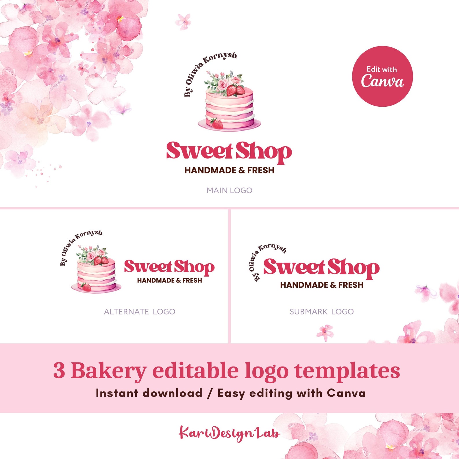 Bakery Logo Template, Baking Logo, Cake Business Logo, Cake Logo ...