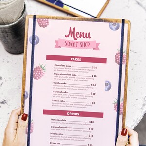 Bakery Menu, Bakery Price List, Cake Price List, Cafe Menu, Editable ...