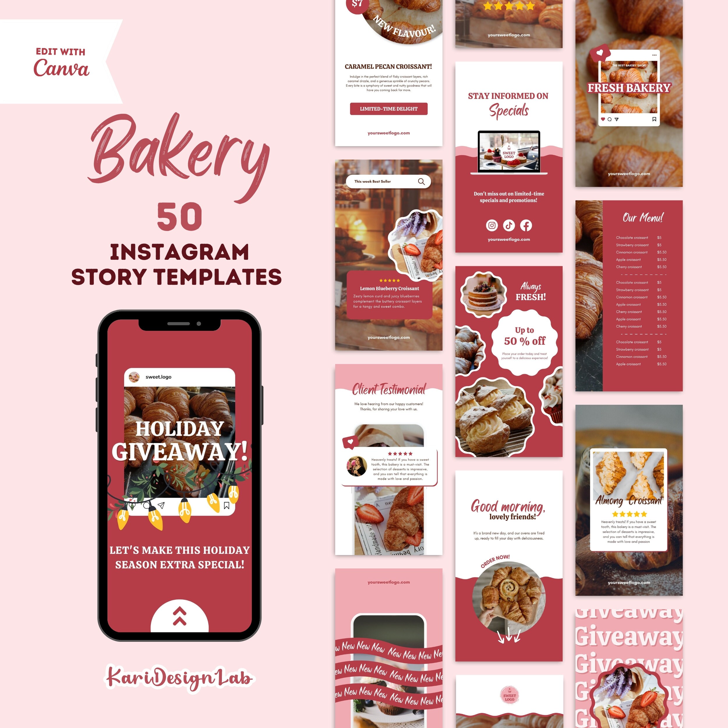 Bakery Instagram Story Templates, Cafe Instagram Template, Cake ...
